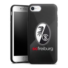 DeinDesign iPhone SE (2020) Handy Gallery Case Handyh&uuml;lle 9H Geh&auml;rtetes Glas R&uuml;ckseite H&uuml;lle Sc Freiburg Lettering Logo Gallery Case