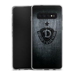 DeinDesign Galaxy S10 Plus Handy Silikon H&uuml;lle Case transparent Handyh&uuml;lle Sg Dynamo Dresden Official Licensed Product Vintage Silikon Case