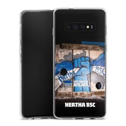 DeinDesign Galaxy S10 Plus Handy Silikon H&uuml;lle Case transparent Handyh&uuml;lle Hertha Bsc Wall Official Licensed Product Silikon Case