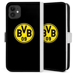 DeinDesign iPhone 11 Handy Klapph&uuml;lle Handyh&uuml;lle aus Kunst Leder wei&szlig; Flip Case Logo Borussia Dortmund Bvb Sideflip mit Lasche