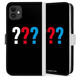 DeinDesign iPhone 11 Handy Klapph&uuml;lle Handyh&uuml;lle aus Kunst Leder wei&szlig; Flip Case Official Licensed Product Die Drei ??? Logo Sideflip mit Lasche