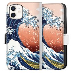 DeinDesign iPhone 12 Handy Klapph&uuml;lle Handyh&uuml;lle aus Kunst Leder wei&szlig; Flip Case Japan Die Gro&szlig;e Welle Vor Kanagawa Art Sideflip mit Lasche