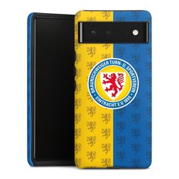 DeinDesign Google Pixel 6 Handy Panzer Handyh&uuml;lle robuste Outdoor H&uuml;lle Schutzh&uuml;lle matt Logo Eintracht Braunschweig Official Licensed Product Tough Case