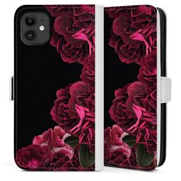 DeinDesign iPhone 11 Handy Klapph&uuml;lle Handyh&uuml;lle aus Kunst Leder wei&szlig; Flip Case Vintage Rose Pink Sideflip mit Lasche
