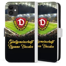 DeinDesign iPhone 11 Handy Klapph&uuml;lle Handyh&uuml;lle aus Kunst Leder wei&szlig; Flip Case Sg Dynamo Dresden Sgd Official Licensed Product Sideflip mit Lasche