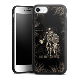 DeinDesign iPhone SE (2020) Handy Gallery Case Handyh&uuml;lle 9H Geh&auml;rtetes Glas R&uuml;ckseite H&uuml;lle Wikinger Vikings Tv Show Designs Gallery Case