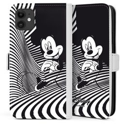 DeinDesign iPhone 11 Handy Klapph&uuml;lle Handyh&uuml;lle aus Kunst Leder wei&szlig; Flip Case Official Licensed Product Mickey Mouse Disney Sideflip mit Lasche