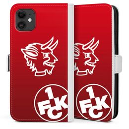 DeinDesign iPhone 11 Handy Klapph&uuml;lle Handyh&uuml;lle aus Kunst Leder wei&szlig; Flip Case Devil Official Licensed Product 1. Fc Kaiserslautern Sideflip mit Lasche