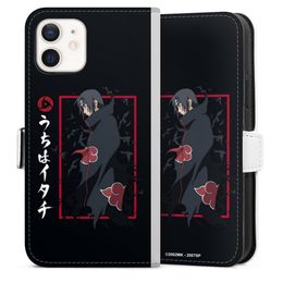 DeinDesign iPhone 12 Handy Klapph&uuml;lle Handyh&uuml;lle aus Kunst Leder wei&szlig; Flip Case Official Licensed Product Naruto Shippuden Itachi Uchiha Sideflip mit Lasche