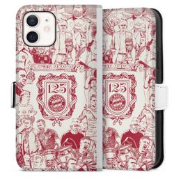 DeinDesign iPhone 12 Handy Klapph&uuml;lle Handyh&uuml;lle aus Kunst Leder wei&szlig; Flip Case Fcb 125 Jahre Fc Bayern M&uuml;nchen Official Licensed Product Sideflip mit Lasche