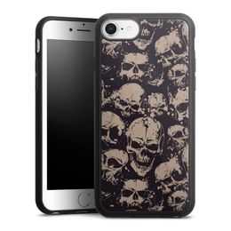 DeinDesign iPhone SE (2020) Handy Gallery Case Handyh&uuml;lle 9H Geh&auml;rtetes Glas R&uuml;ckseite H&uuml;lle Gothic Halloween Totenkopf Gallery Case