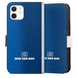DeinDesign iPhone 12 Handy Klapph&uuml;lle Handyh&uuml;lle aus Kunst Leder wei&szlig; Flip Case Hsv Logo Official Licensed Product Sideflip mit Lasche