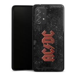 DeinDesign Galaxy A52s 5G Handy Slim Case extra d&uuml;nn Silikon Handyh&uuml;lle schwarz H&uuml;lle Acdc Merchandise Logo Silikon Slim Case