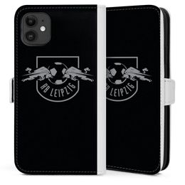 DeinDesign iPhone 11 Handy Klapph&uuml;lle Handyh&uuml;lle aus Kunst Leder wei&szlig; Flip Case Official Licensed Product Logo Rb Leipzig Sideflip mit Lasche