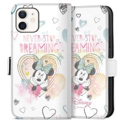 DeinDesign iPhone 12 Handy Klapph&uuml;lle Handyh&uuml;lle aus Kunst Leder wei&szlig; Flip Case Official Licensed Product Minnie Mouse Disney Sideflip mit Lasche