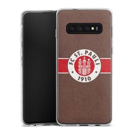 DeinDesign Galaxy S10 Plus Handy Silikon H&uuml;lle Case transparent Handyh&uuml;lle Fc St. Pauli Logo Official Licensed Product Silikon Case