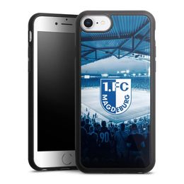 DeinDesign iPhone SE (2020) Handy Gallery Case Handyh&uuml;lle 9H Geh&auml;rtetes Glas R&uuml;ckseite H&uuml;lle 1. Fcm Stadium 1. Fc Magdeburg Gallery Case
