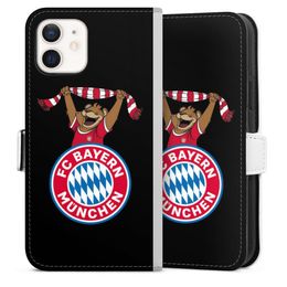 DeinDesign iPhone 12 Handy Klapph&uuml;lle Handyh&uuml;lle aus Kunst Leder wei&szlig; Flip Case Bernie Official Licensed Product Fc Bayern M&uuml;nchen Sideflip mit Lasche
