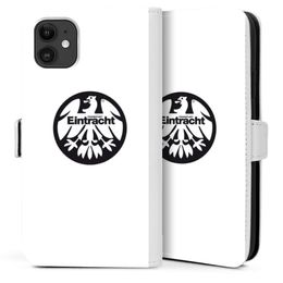 DeinDesign iPhone 11 Handy Klapph&uuml;lle Handyh&uuml;lle aus Kunst Leder wei&szlig; Flip Case Eagle Logo Eintracht Frankfurt Sideflip mit Lasche