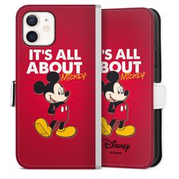 DeinDesign iPhone 12 Handy Klapph&uuml;lle Handyh&uuml;lle aus Kunst Leder wei&szlig; Flip Case Disney Official Licensed Product Mouse Sideflip mit Lasche