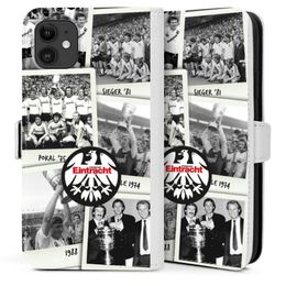 DeinDesign iPhone 11 Handy Klapph&uuml;lle Handyh&uuml;lle aus Kunst Leder wei&szlig; Flip Case Retro Official Licensed Product Eintracht Frankfurt Sideflip mit Lasche