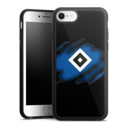 DeinDesign iPhone SE (2020) Handy Gallery Case Handyh&uuml;lle 9H Geh&auml;rtetes Glas R&uuml;ckseite H&uuml;lle Official Licensed Product Hsv Hamburger Sv Gallery Case