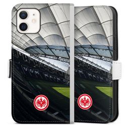 DeinDesign iPhone 12 Handy Klapph&uuml;lle Handyh&uuml;lle aus Kunst Leder wei&szlig; Flip Case Eintracht Frankfurt Stadium Official Licensed Product Sideflip mit Lasche
