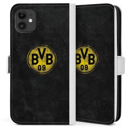 DeinDesign iPhone 11 Handy Klapph&uuml;lle Handyh&uuml;lle aus Kunst Leder wei&szlig; Flip Case Bvb Borussia Dortmund Merchandise Sideflip mit Lasche