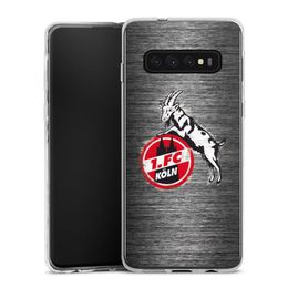 DeinDesign Galaxy S10 Plus Handy Silikon H&uuml;lle Case transparent Handyh&uuml;lle Official Licensed Product Metallic Look 1. Fc K&ouml;ln Silikon Case