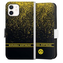 DeinDesign iPhone 12 Handy Klapph&uuml;lle Handyh&uuml;lle aus Kunst Leder wei&szlig; Flip Case Ombre Borussia Dortmund Bvb Sideflip mit Lasche