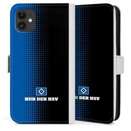 DeinDesign iPhone 11 Handy Klapph&uuml;lle Handyh&uuml;lle aus Kunst Leder wei&szlig; Flip Case Logo Official Licensed Product Hsv Sideflip mit Lasche