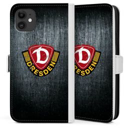 DeinDesign iPhone 11 Handy Klapph&uuml;lle Handyh&uuml;lle aus Kunst Leder wei&szlig; Flip Case Sgd Official Licensed Product Sg Dynamo Dresden Sideflip mit Lasche