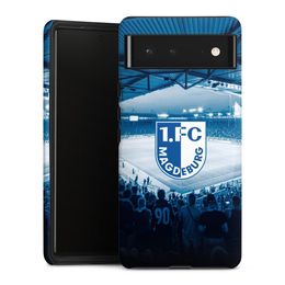 DeinDesign Google Pixel 6 Handy Panzer Handyh&uuml;lle robuste Outdoor H&uuml;lle Schutzh&uuml;lle matt Stadium 1. Fcm 1. Fc Magdeburg Tough Case