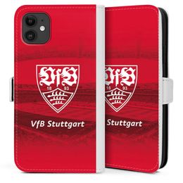 DeinDesign iPhone 11 Handy Klapph&uuml;lle Handyh&uuml;lle aus Kunst Leder wei&szlig; Flip Case Stadium Official Licensed Product Vfb Stuttgart Sideflip mit Lasche
