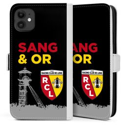 DeinDesign iPhone 11 Handy Klapph&uuml;lle Handyh&uuml;lle aus Kunst Leder wei&szlig; Flip Case Racing Club De Lens Official Licensed Product Rcl Sideflip mit Lasche