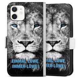 DeinDesign iPhone 12 Handy Klapph&uuml;lle Handyh&uuml;lle aus Kunst Leder wei&szlig; Flip Case Official Licensed Product Tsv 1860 M&uuml;nchen Lion Sideflip mit Lasche