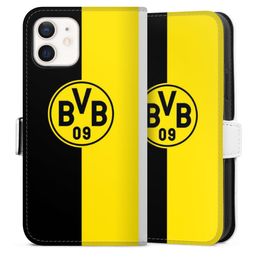 DeinDesign iPhone 12 Handy Klapph&uuml;lle Handyh&uuml;lle aus Kunst Leder wei&szlig; Flip Case Borussia Dortmund Bvb Coat Of Arms Sideflip mit Lasche