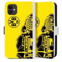 DeinDesign iPhone 11 Handy Klapph&uuml;lle Handyh&uuml;lle aus Kunst Leder wei&szlig; Flip Case Stadium Bvb Borussia Dortmund Sideflip mit Lasche