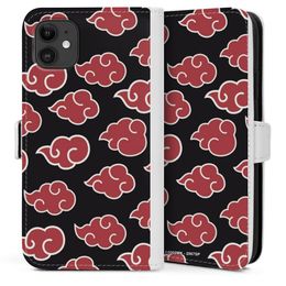 DeinDesign iPhone 11 Handy Klapph&uuml;lle Handyh&uuml;lle aus Kunst Leder wei&szlig; Flip Case Naruto Shippuden Pattern Akatsuki Sideflip mit Lasche
