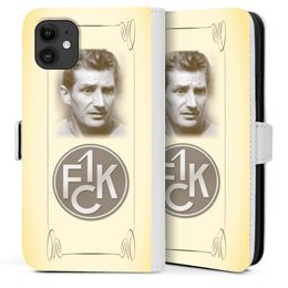 DeinDesign iPhone 11 Handy Klapph&uuml;lle Handyh&uuml;lle aus Kunst Leder wei&szlig; Flip Case 1. Fc Kaiserslautern Fritz Walter Logo Sideflip mit Lasche