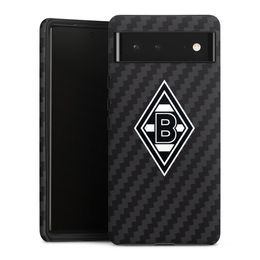 DeinDesign Google Pixel 6 Handy Panzer Handyh&uuml;lle robuste Outdoor H&uuml;lle Schutzh&uuml;lle matt Borussia M&ouml;nchengladbach Carbon Gladbach Tough Case