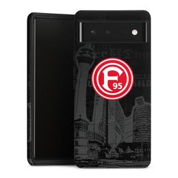 DeinDesign Google Pixel 6 Handy Panzer Handyh&uuml;lle robuste Outdoor H&uuml;lle Schutzh&uuml;lle matt Official Licensed Product Logo Fortuna D&uuml;sseldorf Tough Case