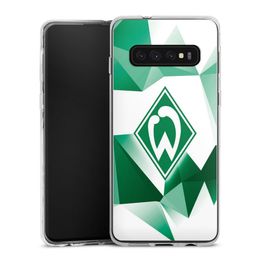 DeinDesign Galaxy S10 Plus Handy Silikon H&uuml;lle Case transparent Handyh&uuml;lle Tarnmuster Sv Werder Bremen Official Licensed Product Silikon Case