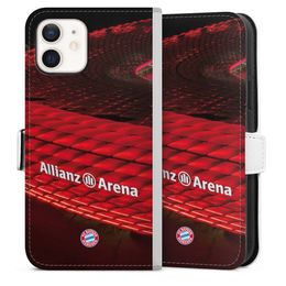 DeinDesign iPhone 12 Handy Klapph&uuml;lle Handyh&uuml;lle aus Kunst Leder wei&szlig; Flip Case Fc Bayern M&uuml;nchen Stadium Fcb Sideflip mit Lasche
