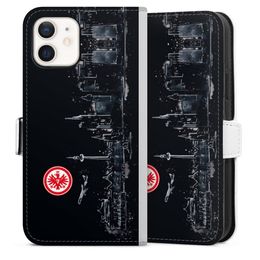 DeinDesign iPhone 12 Handy Klapph&uuml;lle Handyh&uuml;lle aus Kunst Leder wei&szlig; Flip Case Sge Eintracht Frankfurt Skyline Sideflip mit Lasche