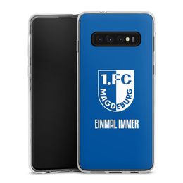 DeinDesign Galaxy S10 Plus Handy Silikon H&uuml;lle Case transparent Handyh&uuml;lle Coat Of Arms Official Licensed Product 1. Fc Magdeburg Silikon Case