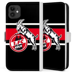 DeinDesign iPhone 11 Handy Klapph&uuml;lle Handyh&uuml;lle aus Kunst Leder wei&szlig; Flip Case Official Licensed Product 1. Fc K&ouml;ln Logo Sideflip mit Lasche