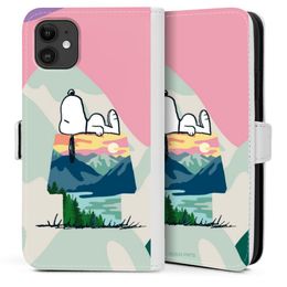 DeinDesign iPhone 11 Handy Klapph&uuml;lle Handyh&uuml;lle aus Kunst Leder wei&szlig; Flip Case Official Licensed Product Peanuts Snoopy Sideflip mit Lasche