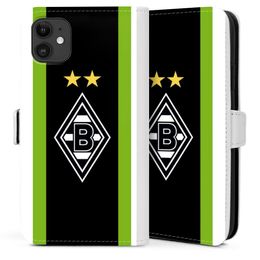 DeinDesign iPhone 11 Handy Klapph&uuml;lle Handyh&uuml;lle aus Kunst Leder wei&szlig; Flip Case Logo Gladbach Borussia M&ouml;nchengladbach Sideflip mit Lasche