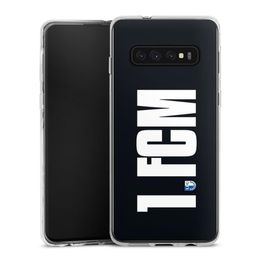DeinDesign Galaxy S10 Plus Handy Silikon H&uuml;lle Case transparent Handyh&uuml;lle 1. Fcm 1. Fc Magdeburg Official Licensed Product Silikon Case